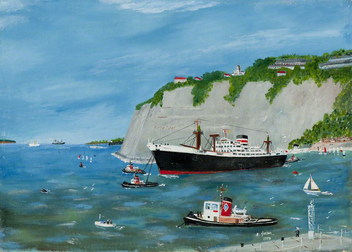 Harrison Liner Being Towed into Dock | Art UK