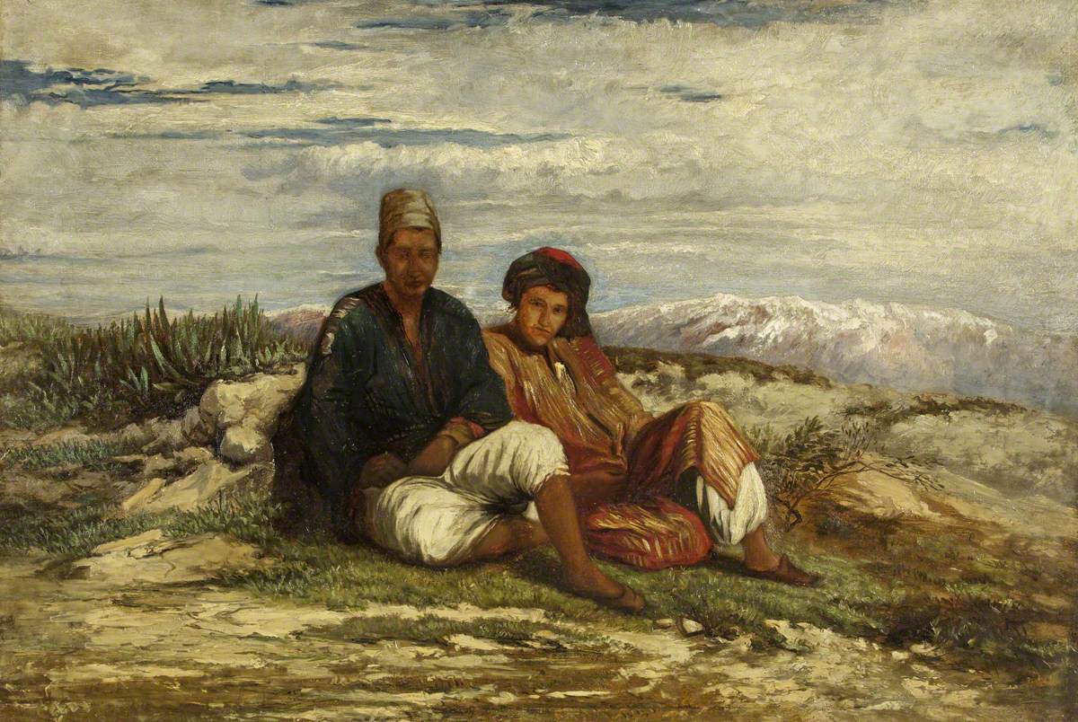 Two Arab Figures Seated | Art UK