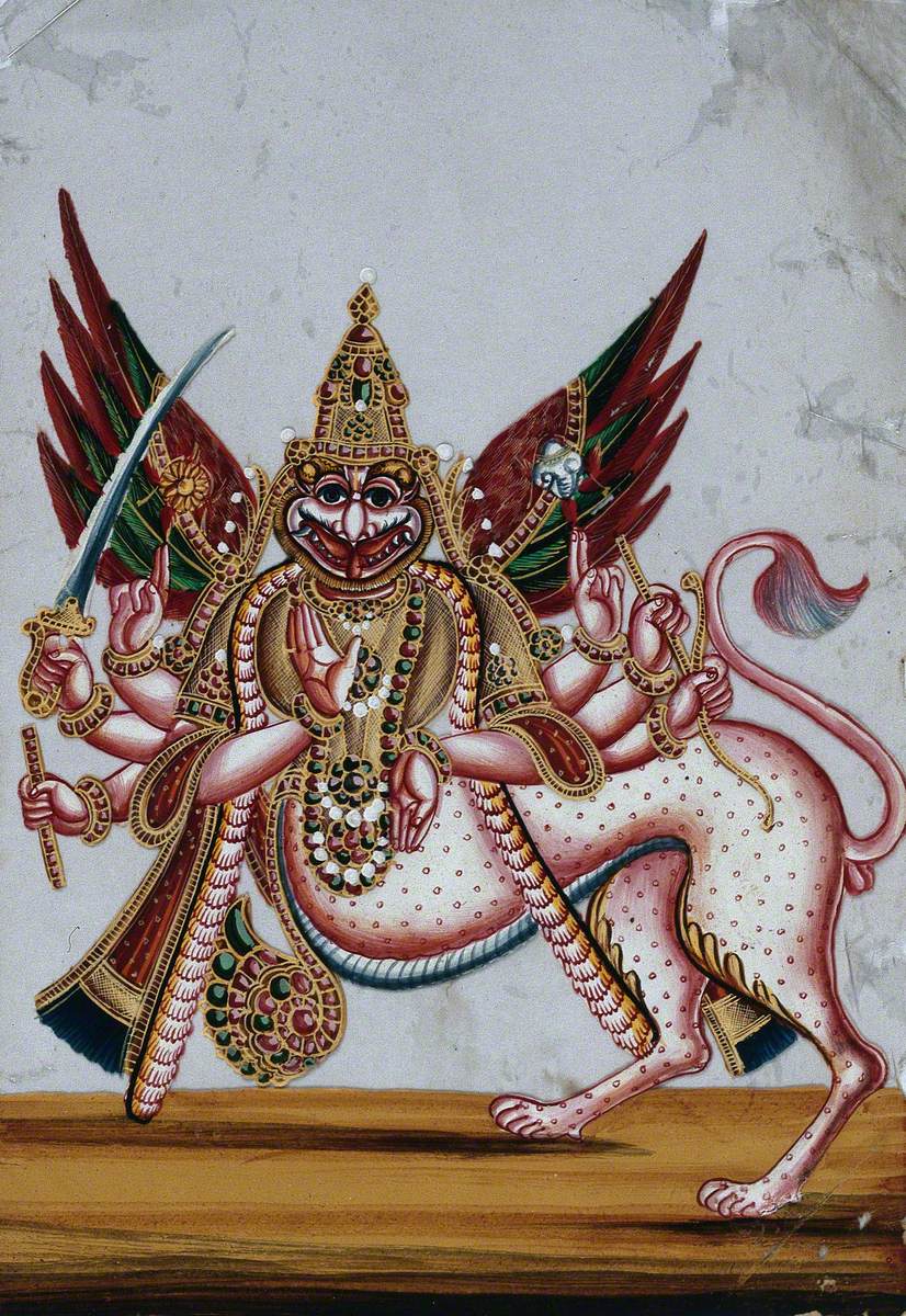 Sharabha, with Eight Arms and the Body of a Winged Lion | Art UK