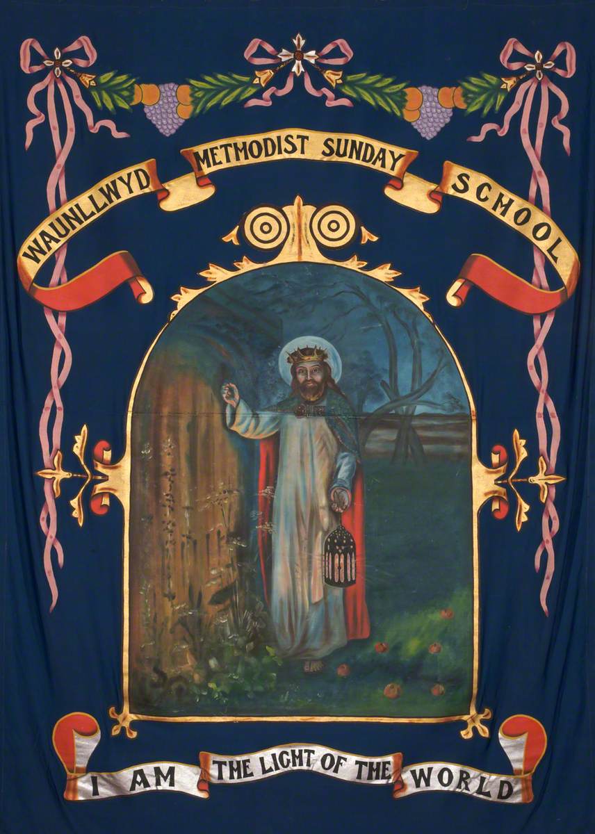 Banner from the Waunllwyd Methodist Sunday School | Art UK