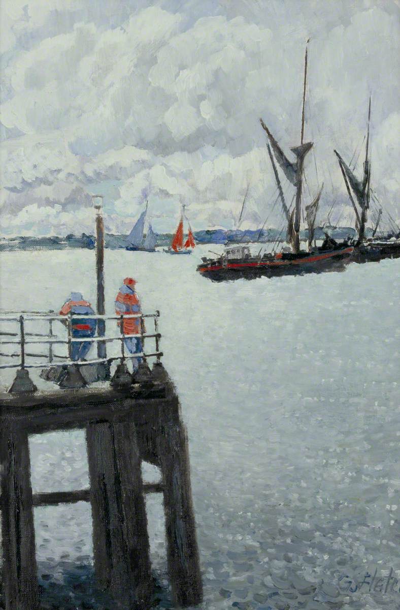 Thames Barges off Southend, Essex | Art UK