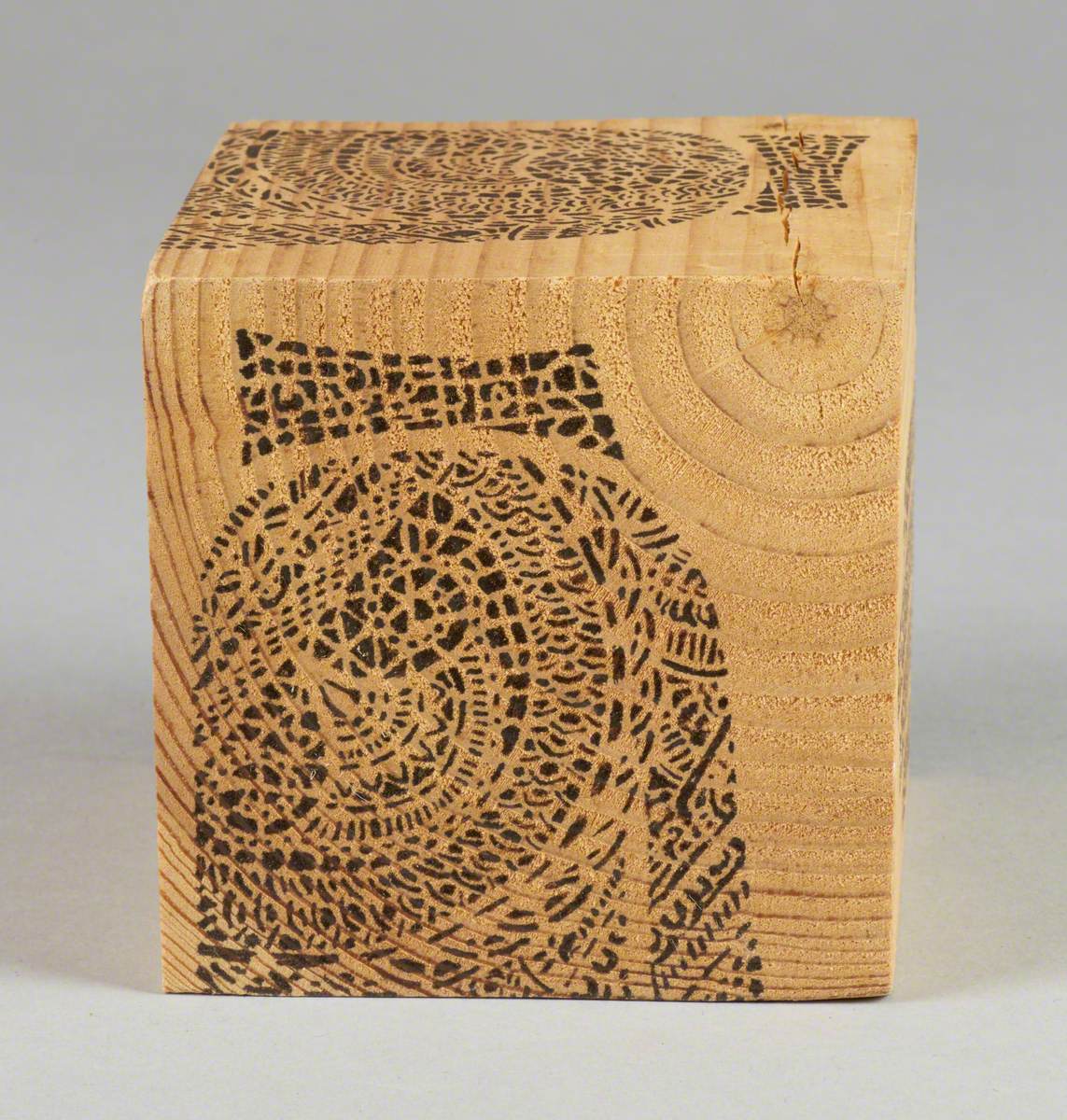 121 Linked Cubes: Cube with Indian-Style Stencilled Hand Patterns | Art UK