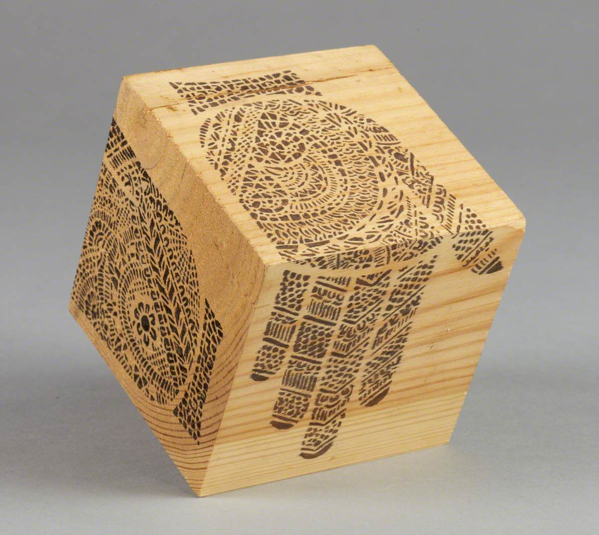 121 Linked Cubes: Cube with Indian-Style Stencilled Hand Patterns | Art UK