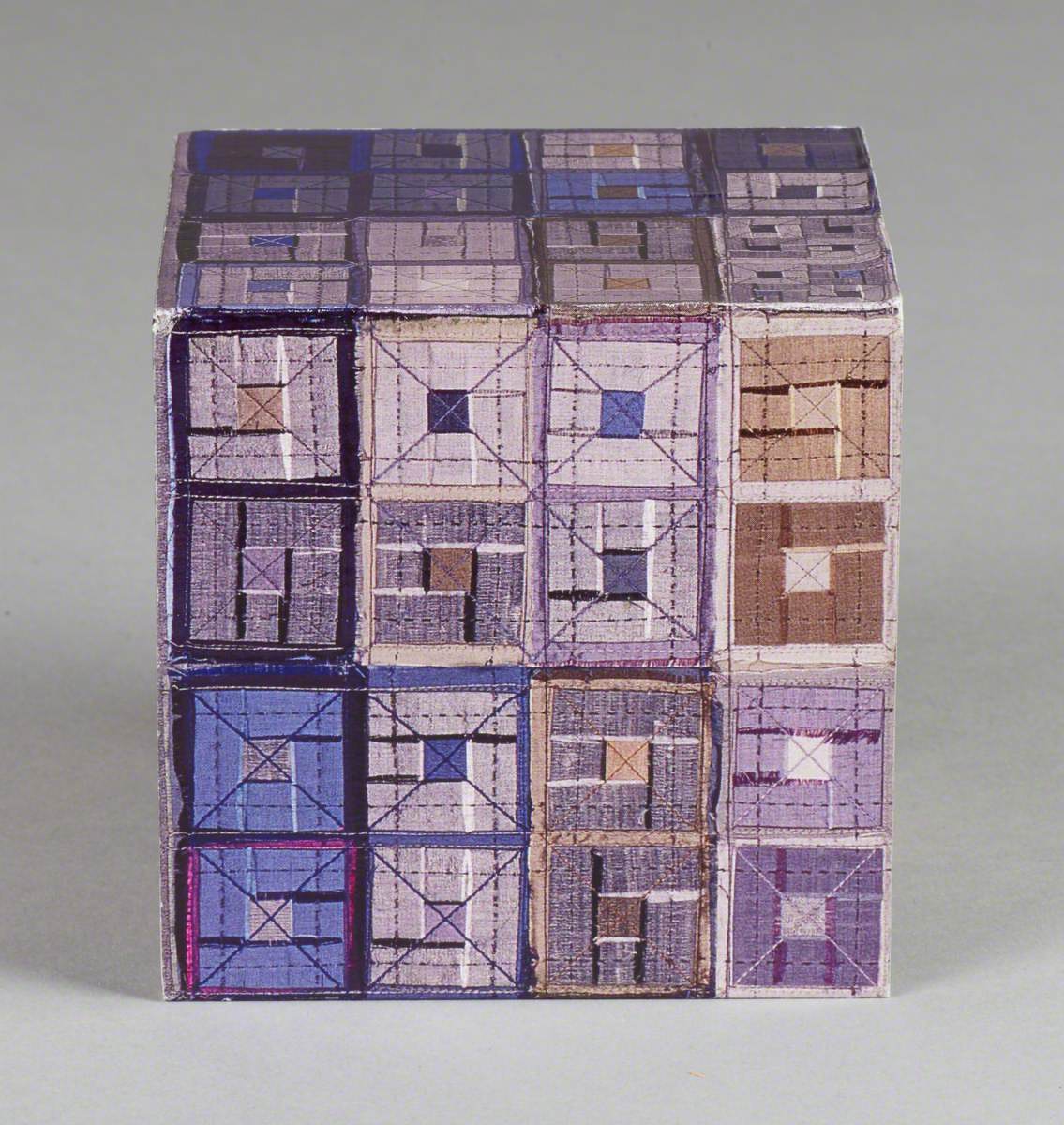 121 Linked Cubes: Cube Covered in Patterned Squares | Art UK
