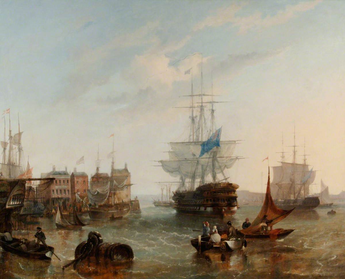 HMS 'Asia' Leaving Portsmouth Harbour | Art UK