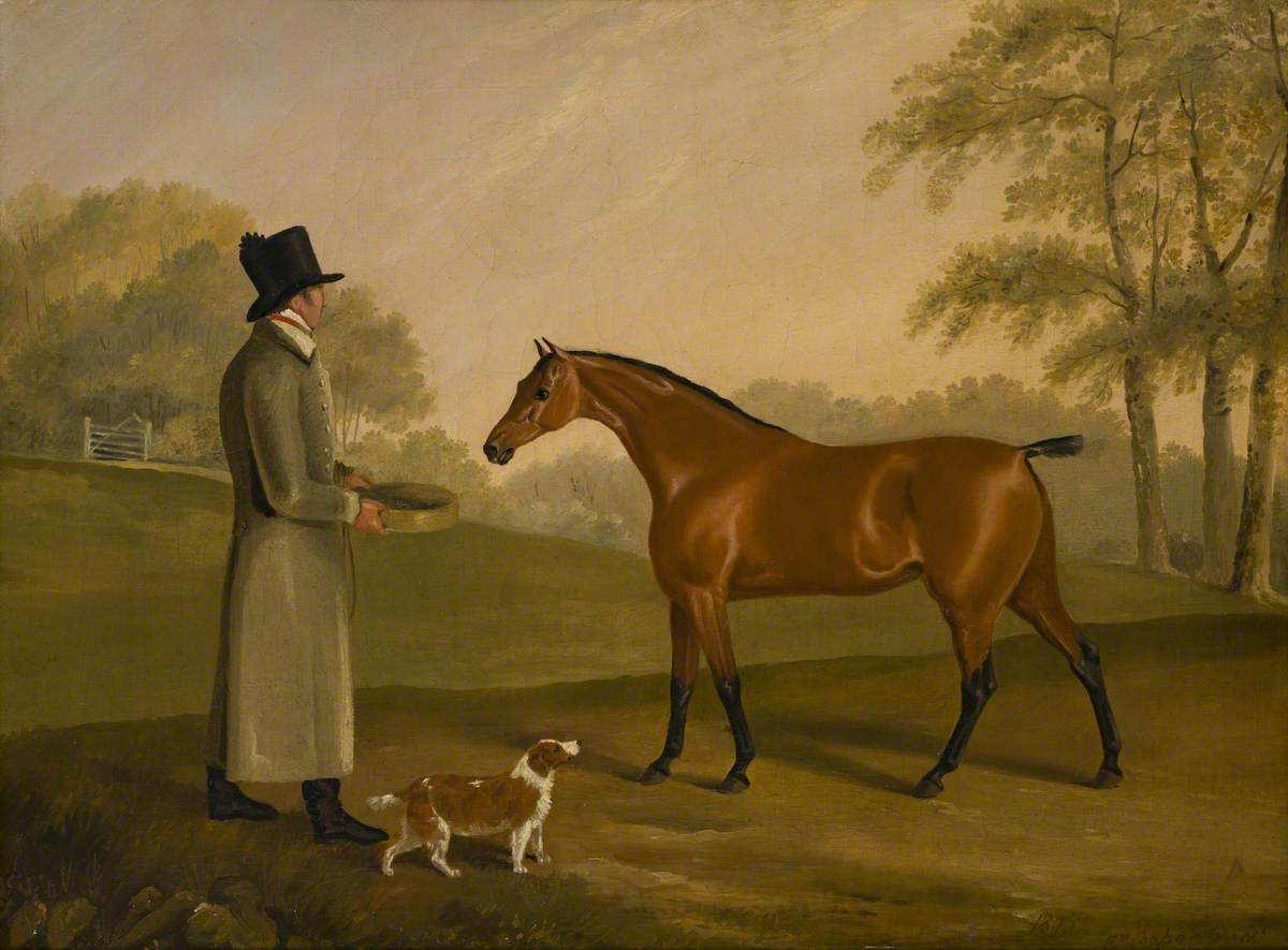 A Horse in a Landscape with the Groom, David Bennett | Art UK