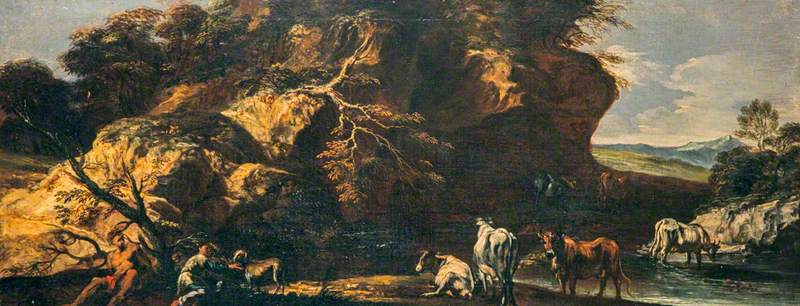 A River Scene with Figures | Art UK