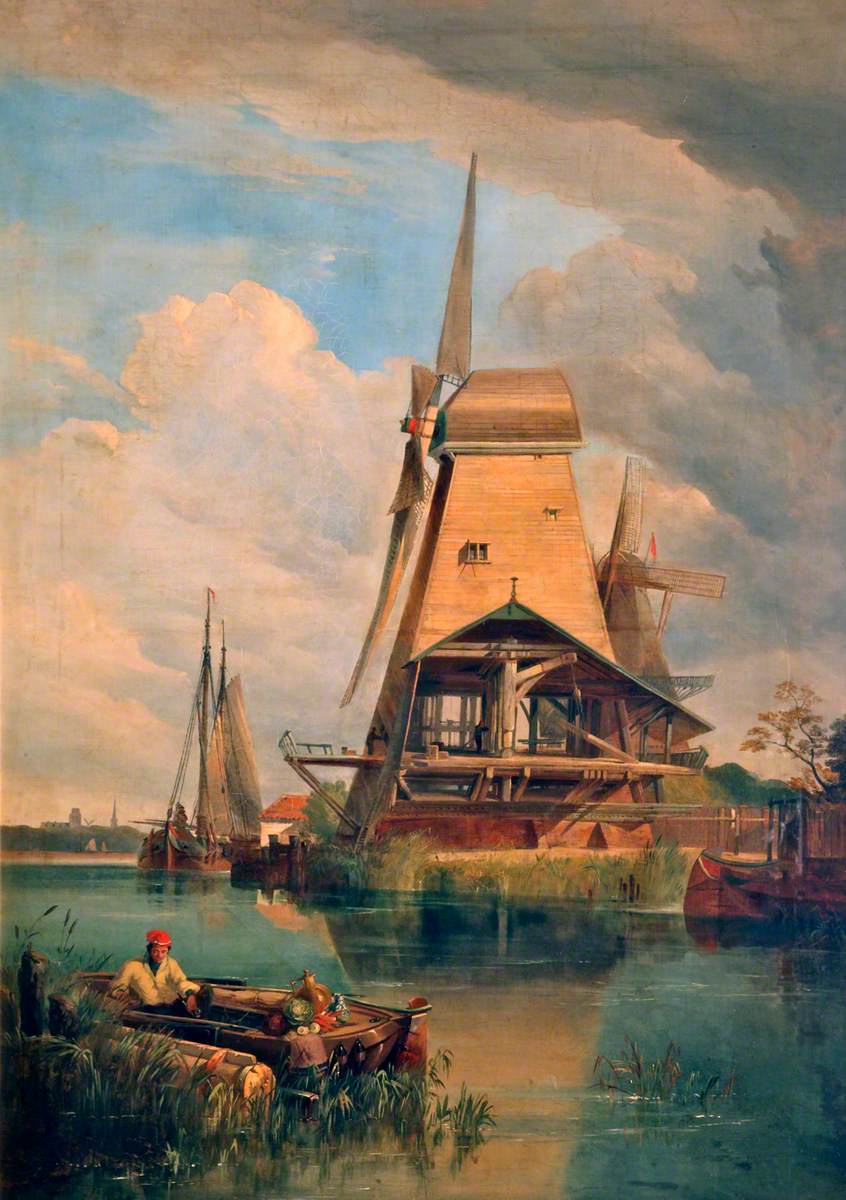 Windmills on a Dutch River | Art UK