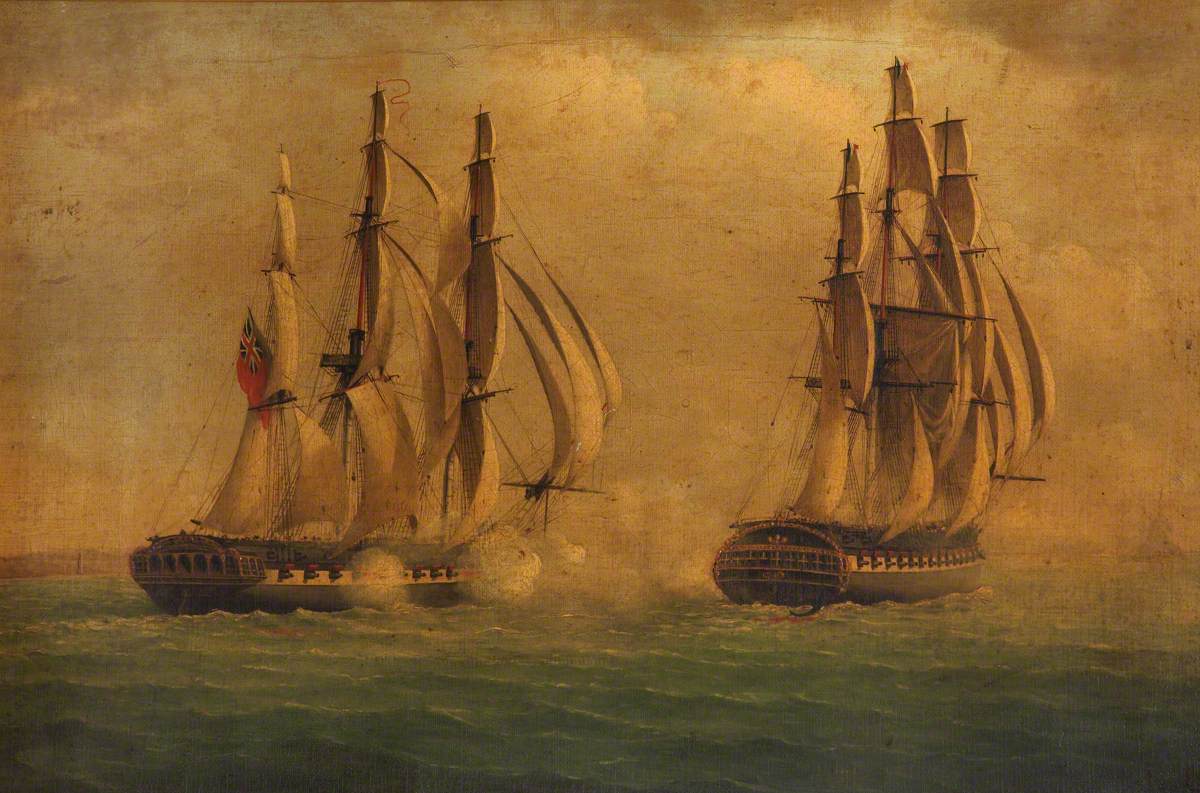 Action between HMS 'Crescent' and the 'Reunion', 20 October 1793: Ships ...