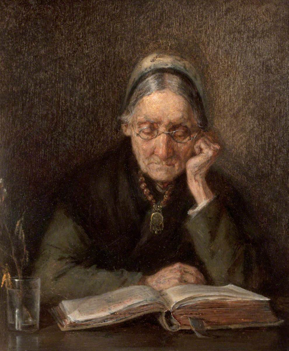 An Old Woman Reading Art UK An Old Woman Reading Art UK
