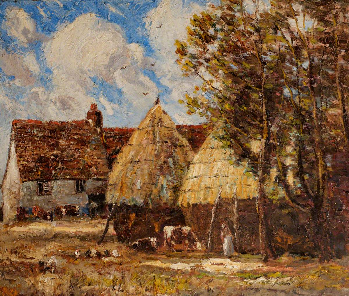 Farmhouse and Haystacks | Art UK