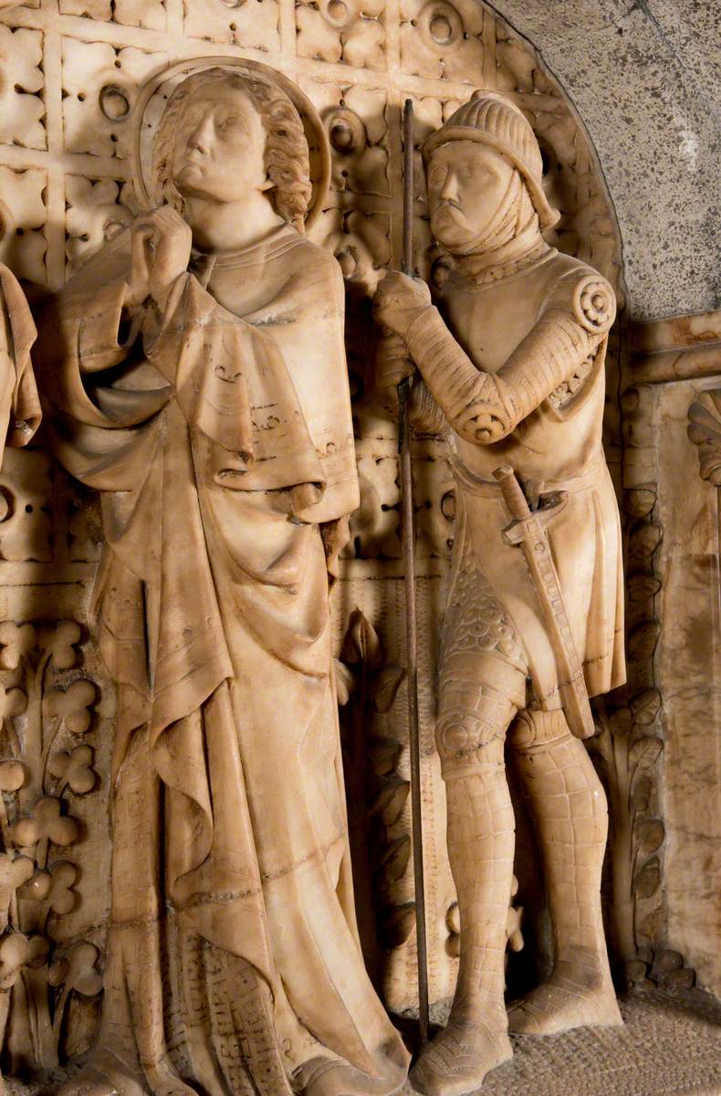Reredos with Jesus Carrying the Cross, Crucifixion and Pietá | Art UK