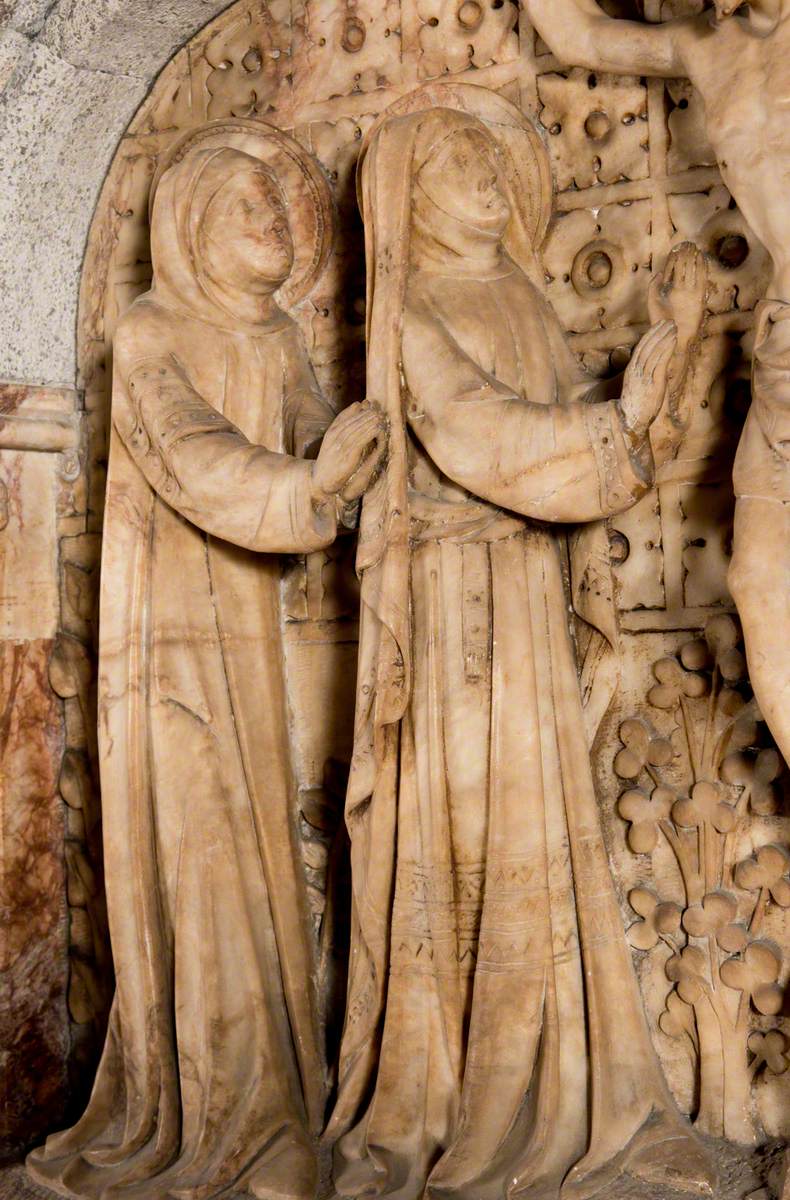 Reredos with Jesus Carrying the Cross, Crucifixion and Pietá | Art UK