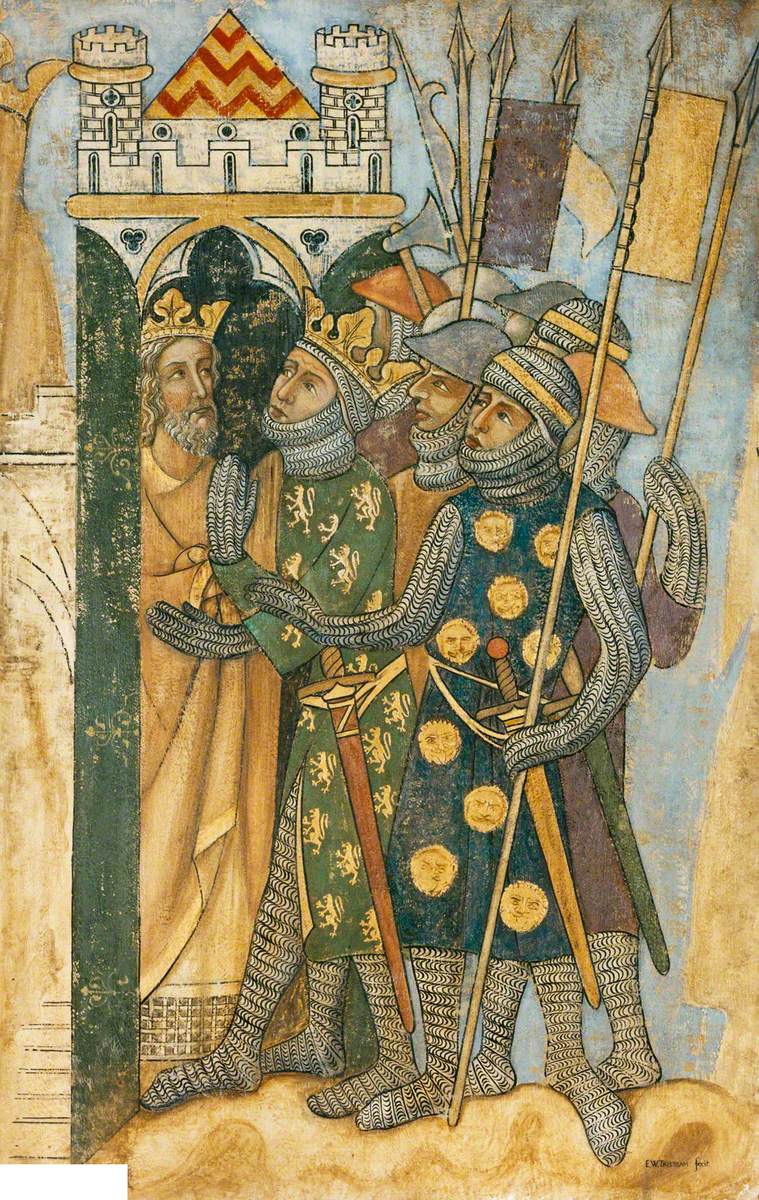 Reconstruction of Medieval Mural Painting, Story of Joab and Abner | Art UK