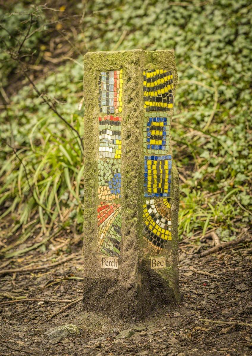 Mosaic Waymarker: Otter, Perch, Bee and Snake | Art UK