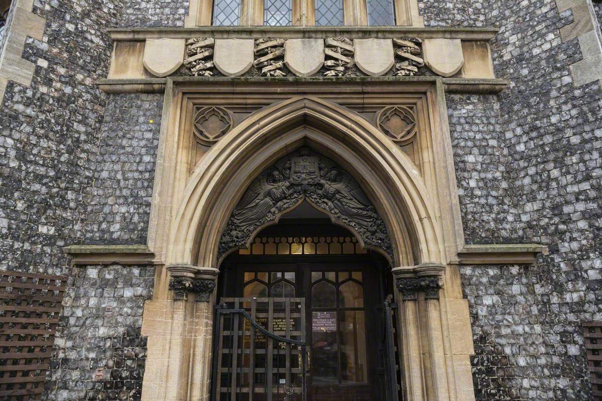 Decoration of Southern doorway of Guildhall | Art UK