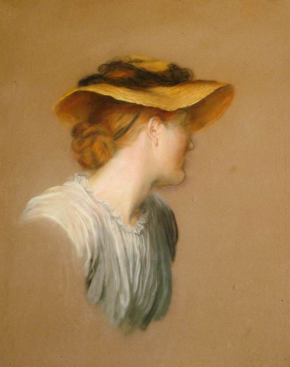 Mary Seton Watts in a Straw Hat | Art UK