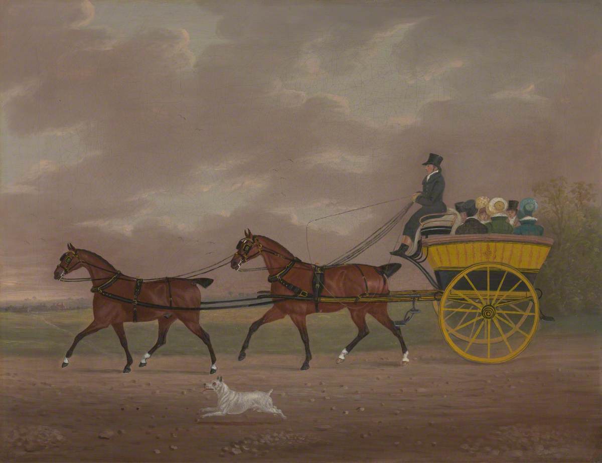 A Gentleman Driving Tandem to a Jaunting Car | Art UK