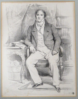 Portrait of Pierre-Jean Duret seated by a table | Art UK
