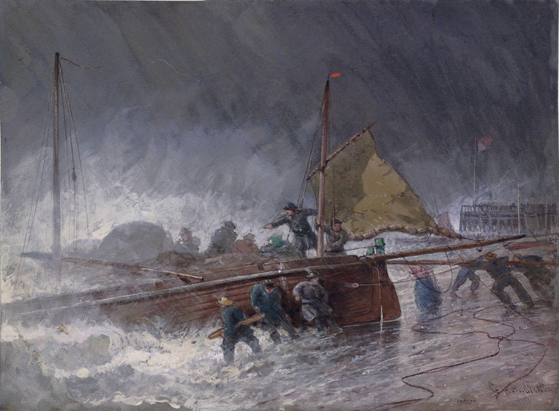 Deal Lugger putting off in a Storm | Art UK