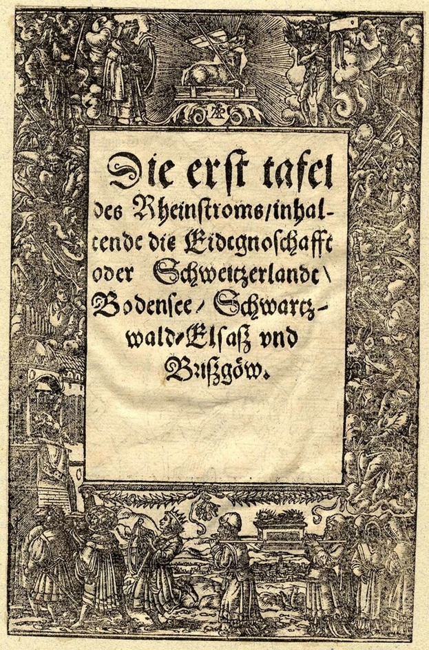 Title page border with the lamb (and the signet of Adam Petri), Moses ...