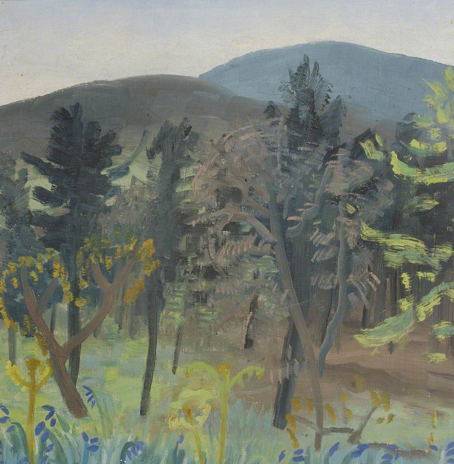 Trees and Bluebells in a Hilly Landscape* | Art UK