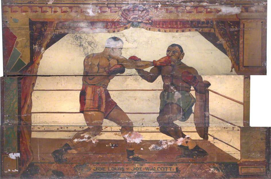 Billy Wood and Son 'Boxing Booth': Boxers Joe Louis and Joe Walcott ...