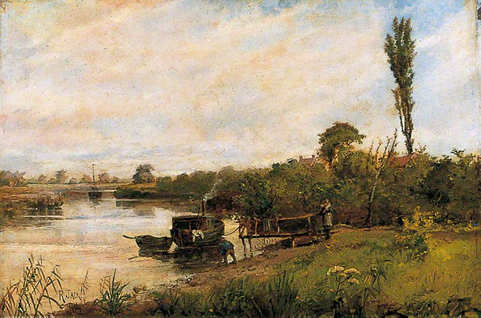 River Scene with Jetty | Art UK