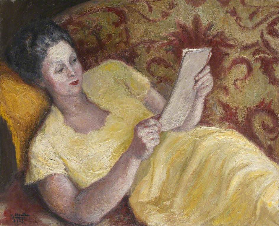Portrait of a Lady in Yellow Reading a Book | Art UK