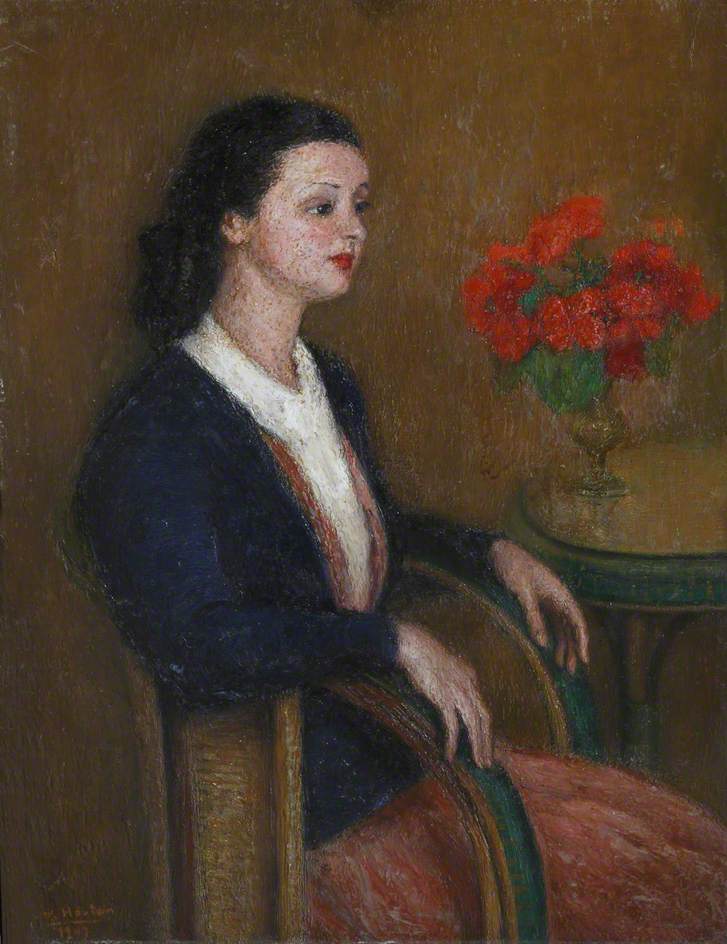 Seated Lady with Red Geraniums | Art UK