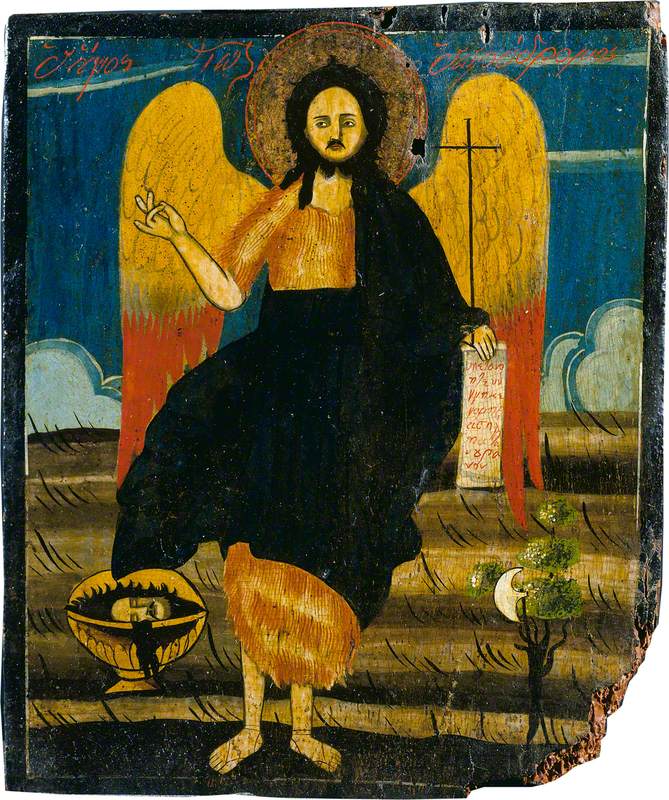 Icon with Saint John the Baptist with Emblems of Martyrdom | Art UK